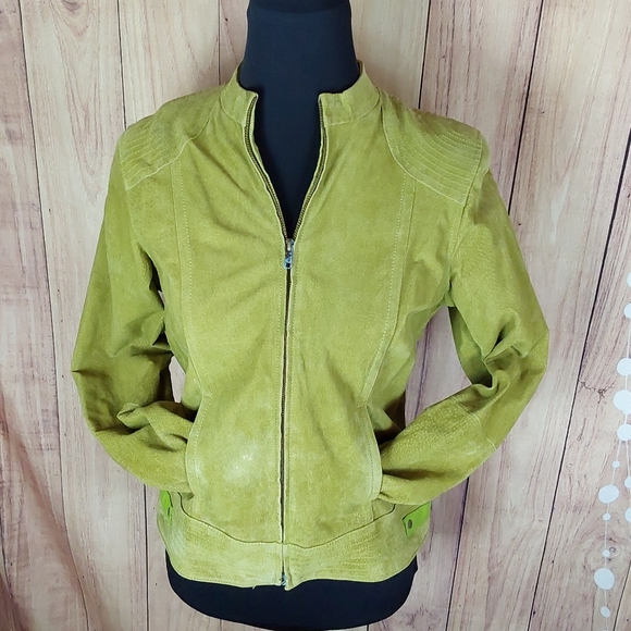 Ruff Hewn | Jackets & Coats | Ruff Hewn Limegreen Suede Leather ...